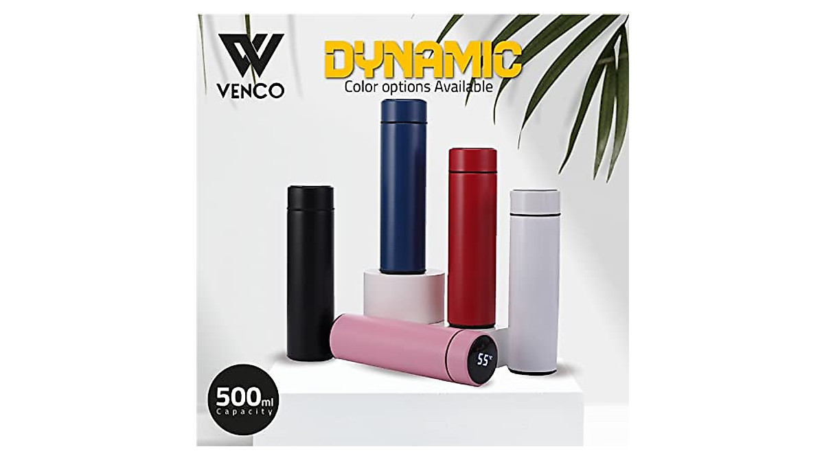 VENCO Smart Vacuum Flask with Digital Temp Control | 500ml Blue