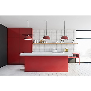 Micpolo 15.7" x 118" Thicken Red Wallpaper Red Contact Paper Solid Color Peel and Stick Wallpaper Matte Red Contact Paper for Cabinets Self Adhesive Wallpaper for Kitchen Countertops Wall