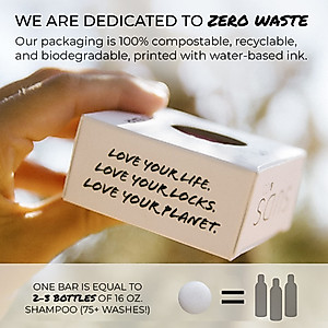 Suds & Co. Solid Shampoo Bar, Zero Waste Shampoo, Natural Shampoo Bar Soap, Sustainable, Eco-Friendly Hair Care - Simply (Unscented), 3.0 Ounce