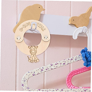 Alasum 16 Pcs Wardrobe Dividers Baby Clothes Size Divider Newborn Clothes Infant Hangers Clothes Size Buckles Wooden Baby Closet Dividers Baby Clothing Hanger Dividers Wood Closet Divider