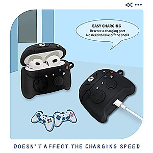 ZOICIP Cute Cover for Airpods 3 Case, 8in1 Accessories Set Protective Air pod 3 (2021) Cover, 3D Cartoon Fashion Funny Game Controller Silicone Case for Airpods 3 3rd Generation for Boys Girls(Black)