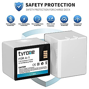 tyrone Arlo Pro Battery 7.2V 2440mAh Rechargeable Li-ion Battery, 2 Pack Replacement Batteries Compatible with Arlo Pro/Arlo Pro 2 Camera [ NO for Arlo Ultra/Arlo Pro 3 ]