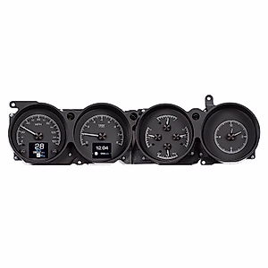 Dakota Digital HDX-70D-CLG-K Compatible with 1970-74 Dodge Challenger and 1970-74 Plymouth Cuda with Rallye Dash Customizable Analog Gauge System Black Alloy
