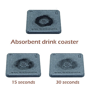 Whiskey Stones and Whiskey Glass Gift Set, Pack of 6 Whiskey Stones with Old Fashion Whiskey Glass, Absorbent Drink Coaster and Stainless Steel Tong, Man/Myth/Legend, Gift for Father/Husband - Aiizun