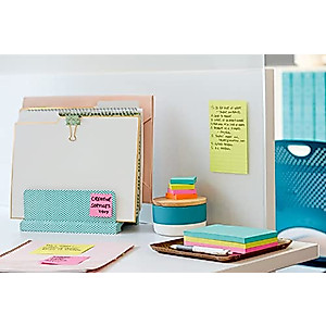 Post-it Super Sticky Notes, 4x6 in, 5 Pads, 2x the Sticking Power, Supernova Neons, Bright Colors, Recyclable (660-5SSMIA)