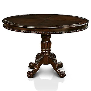 Furniture of America Wilson Traditional Wood Round Dining Table in Brown Cherry