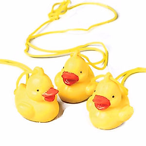 Dozen Classic Yellow Rubber Duck Duckie Necklaces