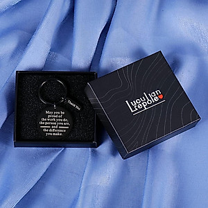 Lucullan Lepole Keychain - Thank You Gifts for Coworkers & Employees - Valentine & Farewell Gifts for Women & Men - Engraved Stainless Steel Keychain with Sentimental Quotes - Black