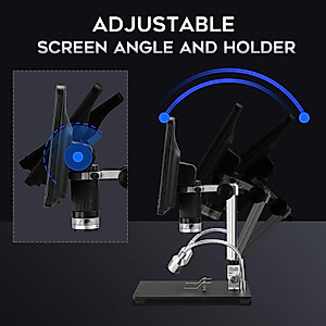 TOMLOV DM10 8.5'' Digital Microscope 1300X Coin Microscope + Extension Tube ET02, UHD Video Microscope with 12MP Ultra-Precise Camera Sensor for Adults, SD Card Include