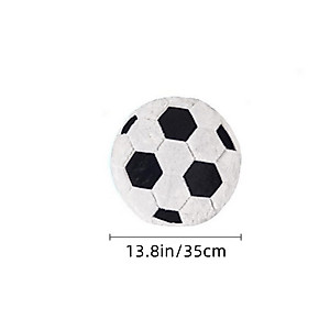 JPORSHU 2Pcs Sports Pillow Fluffy Soft Throw Pillow Toy ，Soccer Plush Pillow Sport Theme Cushion Stuffed Pillow, Sphere Pillow Toys Gift for Kids Boy Girls Children Room Decoration(Soccer)