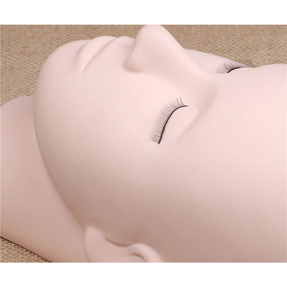 Foraineam 2-Pack Practice Training Head Rubber Cosmetology Mannequin Doll Face Head For Eyelashes Makeup Massage Practice