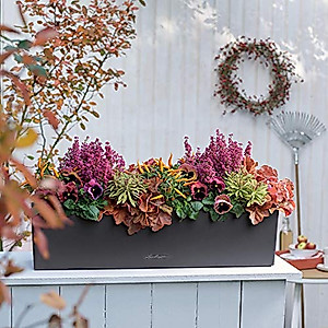 Lechuza 15680 Balconera Color 80 Garden Indoor and Outdoor Use, White Matte Self Watering Planter