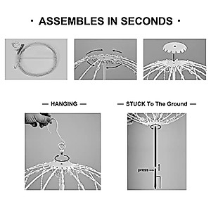 LIGHTSHARE 12IN 96LED Light Ball Yard Decoration Pathway Lights Sphere Light with Fold Flat Metal Frame Indoor Outdoor Waterproof Garden Lights