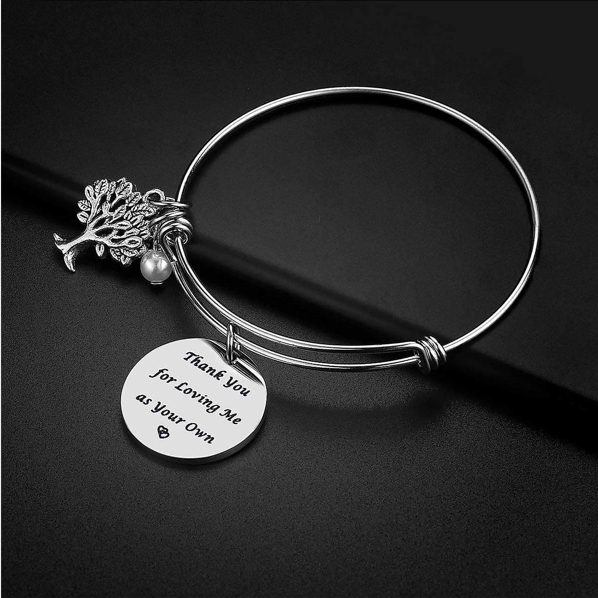 iJuqi Step Mom Bracelet Gifts - Mother's Day Gift for Step Mom From Daughter Son, Thank You for Loving Me As Your Own Stepmother Bracelet, Step Mom Christmas Gifts Birthday Gifts