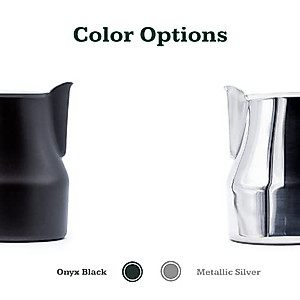 Evergreen Coffee - Precision Latte Art Milk Pitcher | 16oz | Commercial Grade Stainless Steel | Milk Steam Frothing Jug | For Espresso Machines, Breville Espresso Machines (Black)