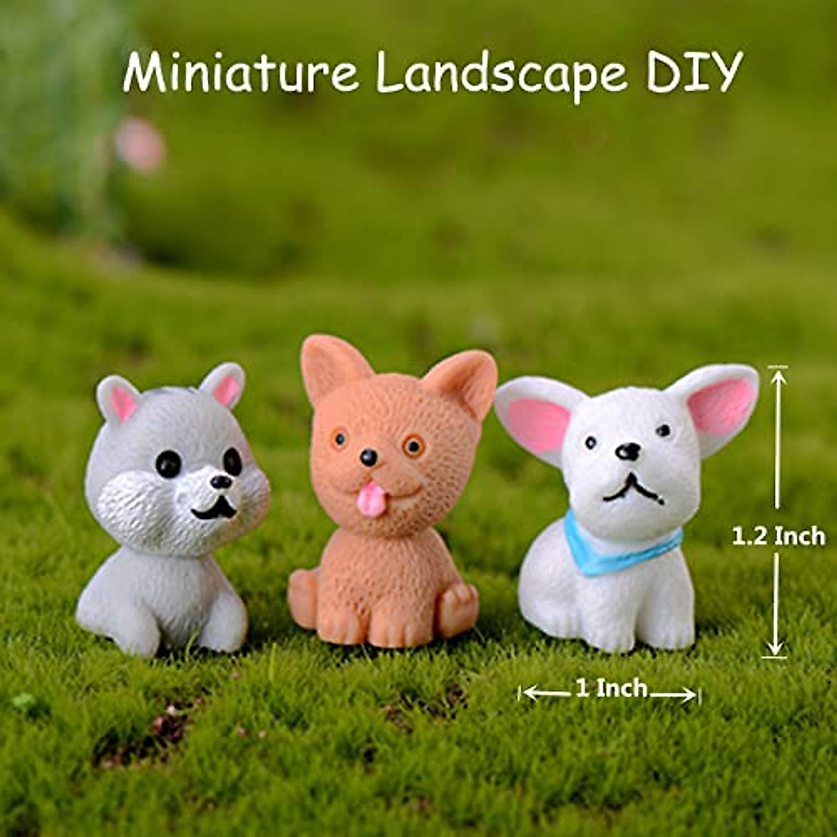 LONCESS Fairy Garden Accessories, 12 Pcs Dog Miniature Figurines, Realistic Animals Dog for Fairy Garden, Miniature Terrarium Crafts,Ornament for Home Office, Cake Toppers