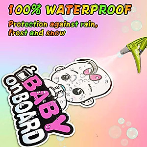Dr.Kbder Baby On Board Sticker for Cars 2PCS, 6.5" by 6", Funny Baby Girl in Car Warning Stickers Cute Baby Accessory Stickers Sign, Baby Up in This B Sticker for Cars Bumper Car Decal