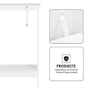 ITUSUT Console Sofa Table for Entryway with 2 Tier Shelves, Narrow Entryway Table for Living Room with Sturdy Engineering Wood and Strong Construction, Easy to Assembly, White
