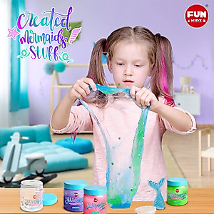 35.16 FL OZ Mermaid Slime Pack for Girls Ages 6-8, FunKidz Big Premade Shimmer Sparkle Glitter Kids Slime Toy Birthday Party Gift