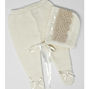 Escalett Layette Newborn Baby Knitted Clothes Set, Coming Home Infant Knit Outfit for Boys and Girls (1136, Beige, Newborn)