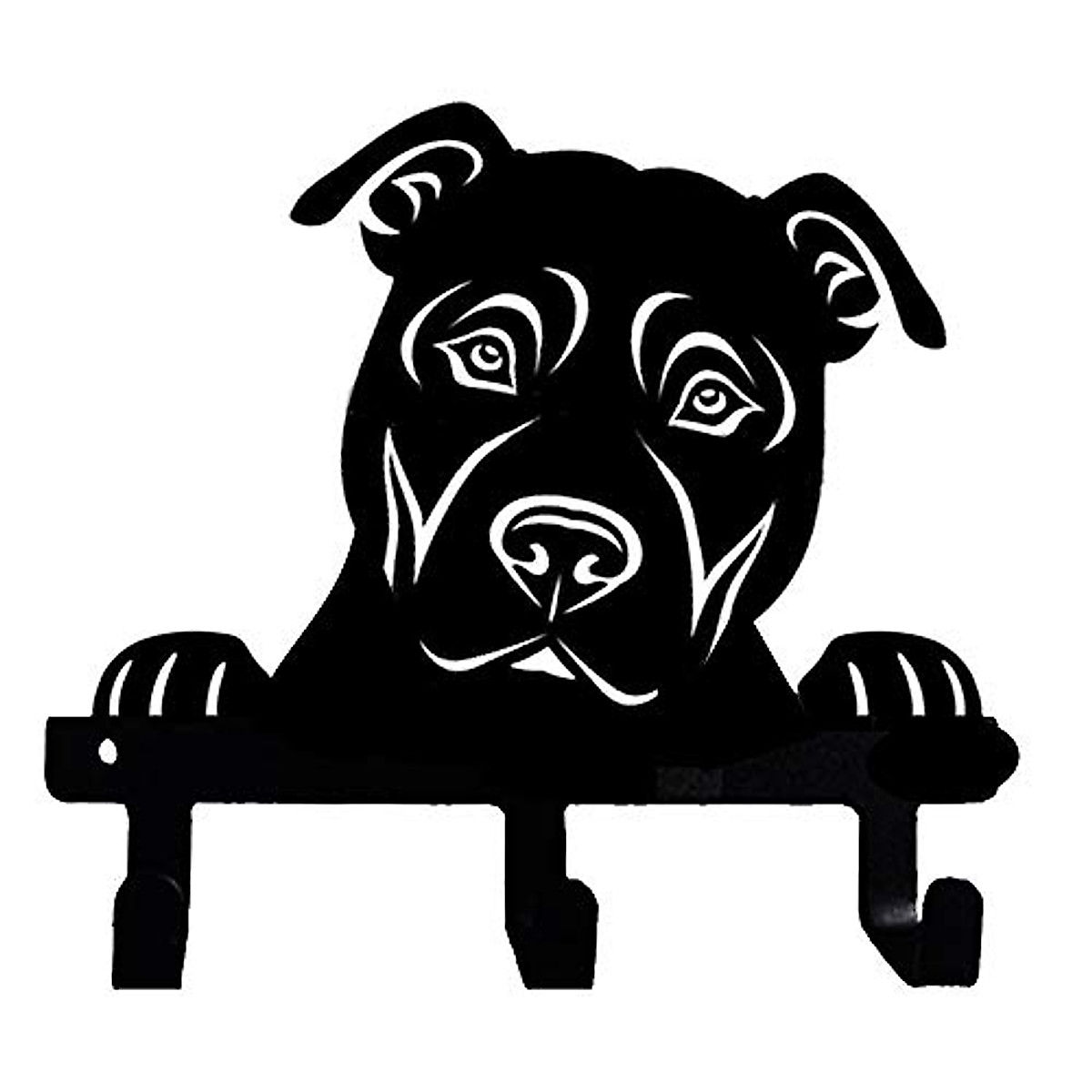 Fit Frenchie American Pit Bull Terrier Rescue Dog Shape Peek a Boo Metal Coated Bathroom Clothes Towel Wall Mounted Hook Kitchen Mudroom Bedroom (Portrait)