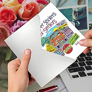 NobleWorks - 1 Funny Greeting Card for Birthdays - Funny Cartoons and Comics, Bday Celebration Notecard - Senior Bumper Stickers C2649BDG