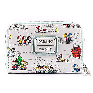 Loungefly Peanuts Happy Holidays All Over Print Zip around Wallet
