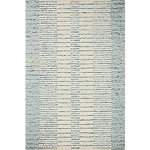 Loloi Chris Loves Julia Chris Collection CHR-01 Ivory/Denim 3'-6'' x 5'-6'', .50" Pile Height, Accent Rug