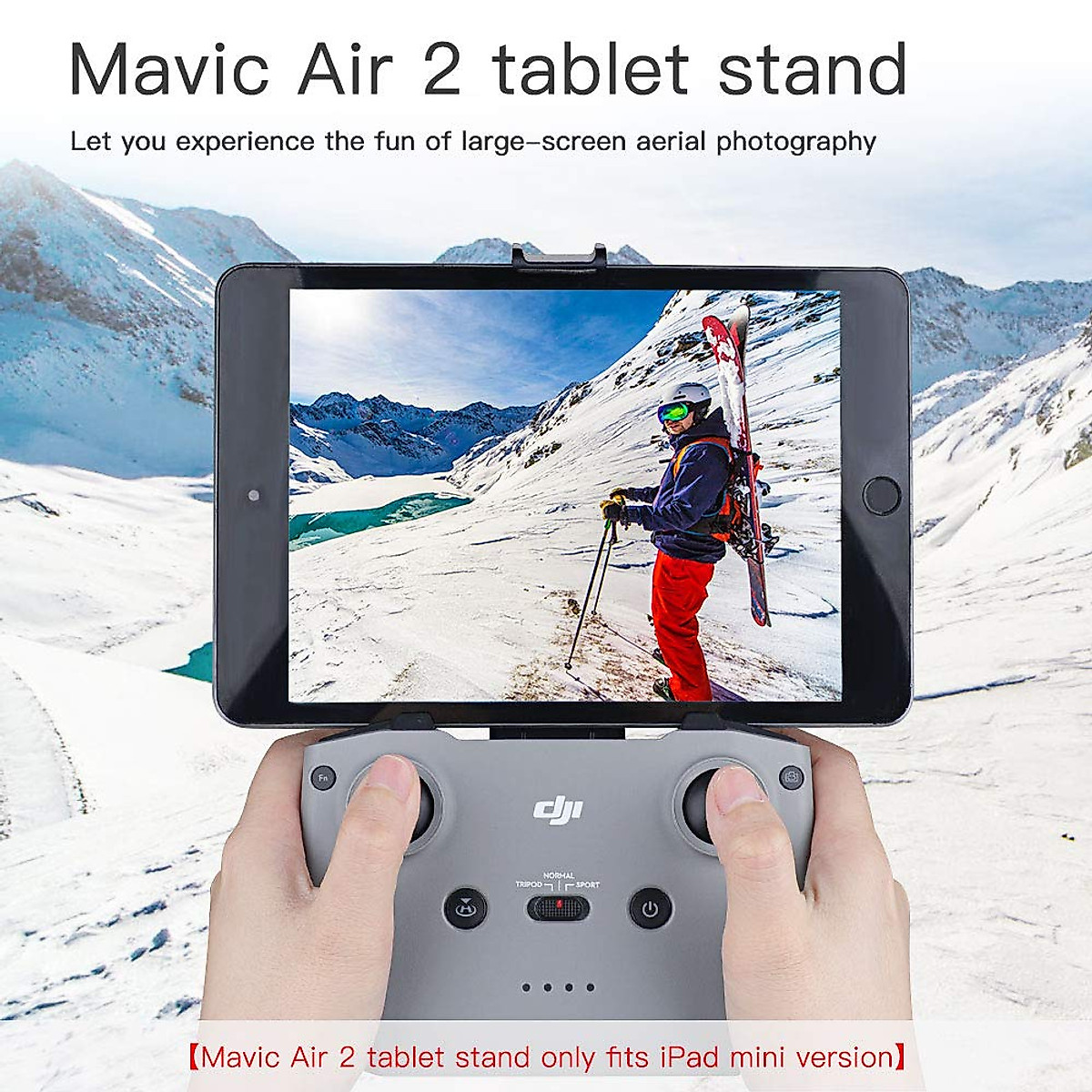RCGEEK Tablet Clip Mount Holder Extender Kit Compatible with Air 3 / Mini 3 Pro/Mini 2 / Mavic 3 / Air 2 / Air 2S Drone Controllers Removeable Extended Stand Accessory