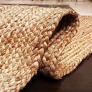 HOMEMONDE Braided 2 x 8 Feet Jute Rugs Hand Woven Doorway Runner Rug for Bedroom, Indoor