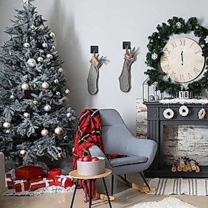 VIS'V Adhesive Hooks, Black Self Adhesive Towel Hooks Waterproof Shower Wall Stick on Hooks Heavy Duty Stainless Steel Bathroom Kitchen Sticky Hooks for Towel Robe Loofah Key Coat Bag - 4 Pcs