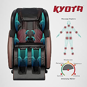 Kyota E330 Kofuko Zero-Gravity Massage Chair (Brown), Featuring 9 Auto-Programs, 5 Massage Techniques, Full Air, Foot Roller, and Lumbar Heat, Great for At-Home Salon or Pedicure Chair