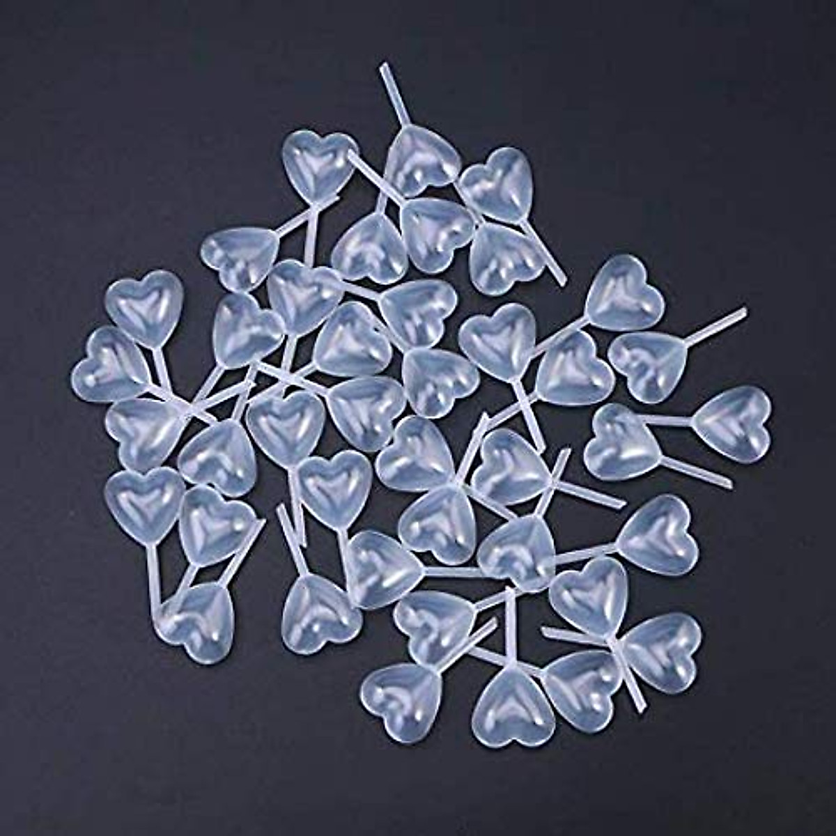Aeyistry 50Pcs 4ml Plastic Pipettes Heart Plastic Squeeze Transfer Cupcakes Pipettes for Strawberries, Cupcake, Chocolate, Birthday Party and Holiday Decoration