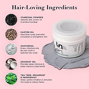 Unwash Charcoal Detox Scalp Scrub - Detoxify, Exfoliate, & Rebalance Hair & Scalp, Removes Build-Up, For Dry, Itchy Scalps Paraben Free, 8.82 oz