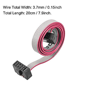 uxcell IDC Wire Flat Ribbon Cable FC/FC Female Connector A-type 6Pins 1.27mm Pitch 20cm Length