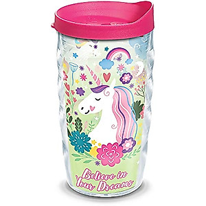 Tervis Believe In Dreams Unicorn Made in USA Double Walled Insulated Tumbler Travel Cup Keeps Drinks Cold & Hot, 10oz Wavy, Classic