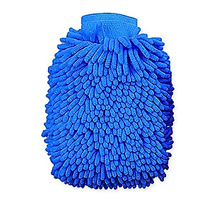 Besmelody House Cleaning and Car Wash Mitts, Home Dusting Microfiber Gloves, Washing Clean Polish Faster (2-Pack, Blue)