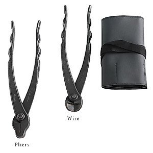 Wazakura Made in Japan Complete 6PCS Bonsai Cutter Tools Set with Case: Concave Branch Cutter, Knob Cutter, Jin Plier, Wire Cutter, Trunk Splitter, Root Cutter in Carbon Steel. Bonsai Tool Kit