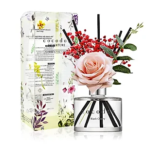 Cocod'or COCODOR Rose Flower Reed Diffuser/Black Cherry/6.7oz(200ml)/1 Pack/Reed Diffuser, Reed Diffuser Set, Oil Diffuser & Reed Diffuser Sticks, Home Decor & Office Decor, Fragrance and Gifts
