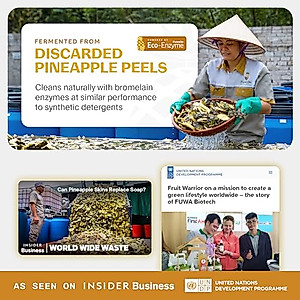 Fuwa3e Pineapple Enzyme Natural Dish Soap Tropical Pineapple Scent - 16.9oz 1 Pack - 99% Plant Based Dish Soap Liquid - Hypoallergenic Dish Soap from Discarded Pineapple Peels