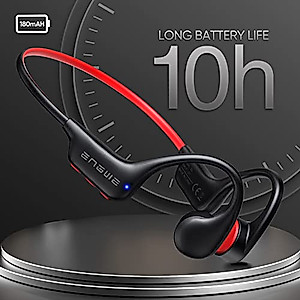 ENGWE Bone Conduction Headphones, Wireless Bluetooth Bone Conducting Earbuds with 16 GB Storage, Long Battery Life, IP68 Waterproof, Open Ear Headset with Mic, for Jogging, Cycling, Hiking