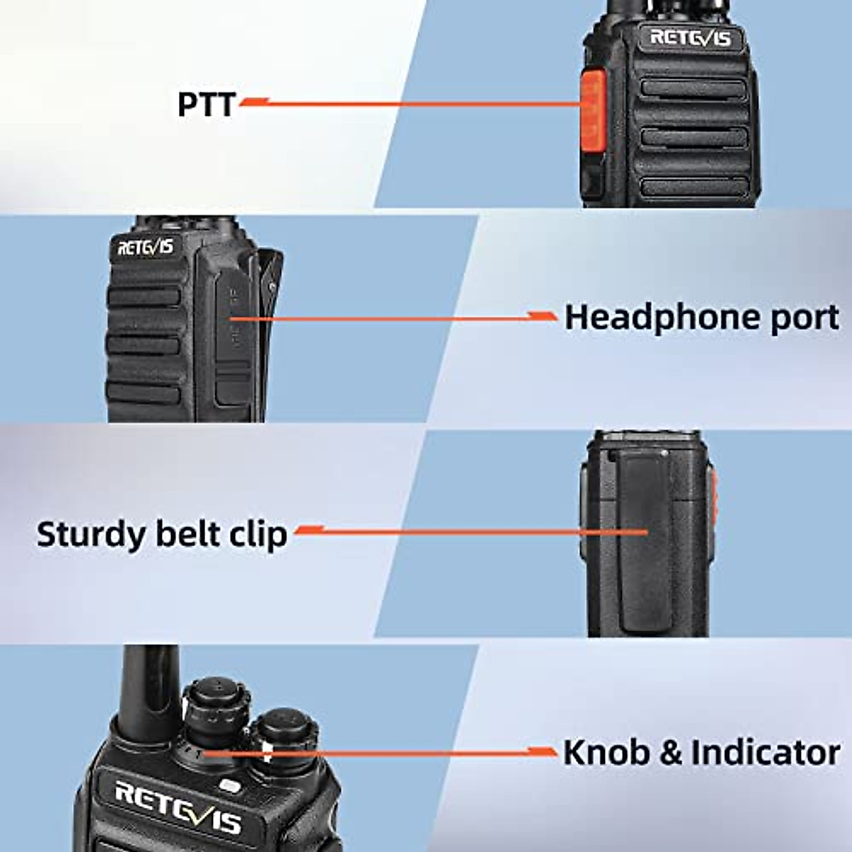 Retevis H-777S Walkie Talkies for Adults, 2 Way Radio Long Range, Walkie Talkies with Earpiece and Mic Set,USB Charging Base,Rugged Walkie Talkie Rechargeable for School Security Church (10 Pack)