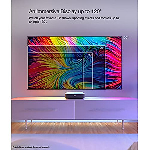 Epson EpiqVision Ultra Short Throw LS300 3LCD Smart Laser Projector, 3600 Lumens Color & White Brightness, HDR, Android TV, Yamaha Speakers, Bluetooth, Sports, Gaming, Movies & Streaming - Black