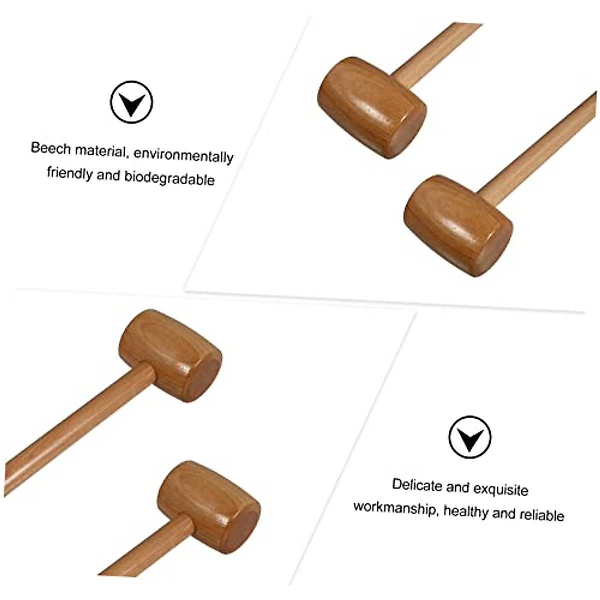 BESTonZON 2pcs Crab Hammer Mini Cakes Farrier Tools Nutcrackers for Nuts Crab Leg Hammer Meat Tenderizer Hammer Bench Hammer Beech Seafood Hammer Cake Mallets Wooden Lobster Hammer