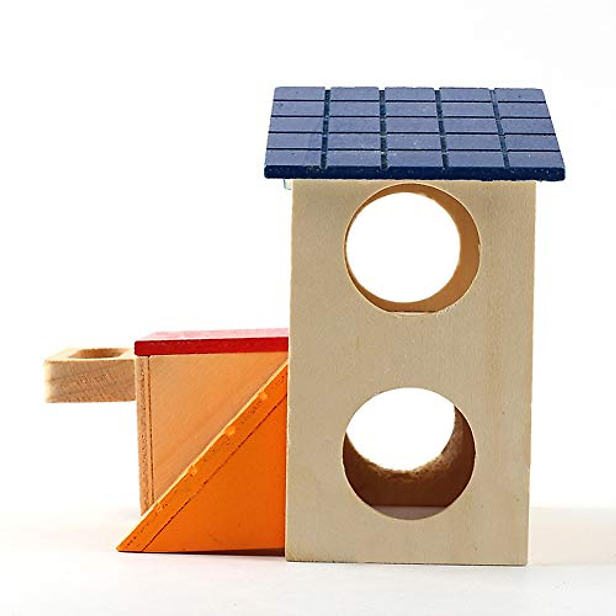 Hamster Hideout Hut Small Animals Two Layers Wooden House for Mice Gerbil Rat Dwarf Hamster Cage Exercise Toy