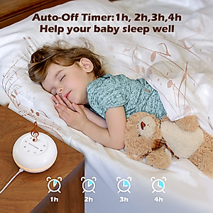 MediAcous White Noise Machine for Adults, Kids, Sleeping Baby, Portable Sound Machine with 18 High-Fidelity Soothing Sounds and 4 Timers, USB Baby Sound Machine with Night Light and Memory Function