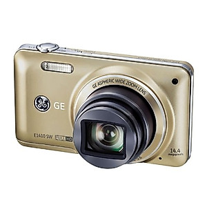 General Imaging Full-HD Digital Camera with 14.4MP, CMOS, 10X Optical Zoom, 3-Inch LCD, 28mm wide angle Lens, and HDMI (Gold) E1410SW-CP
