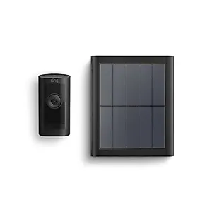 Ring Stick Up Cam Pro Solar | Two-Way Talk with Audio+, 3D Motion Detection with Bird’s Eye Zones, 1080p HDR Video & Color Night Vision (2023 release), Black