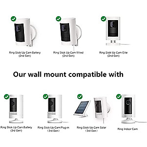 SERMICLE Security Wall Mount for Stick Up Cam Wired/Batter, Metal Security Camera Bracket for Oculus Sensor,Arlo, Arlo Pro, 360° Rotation 1/4" Screw (3 Pack,White)
