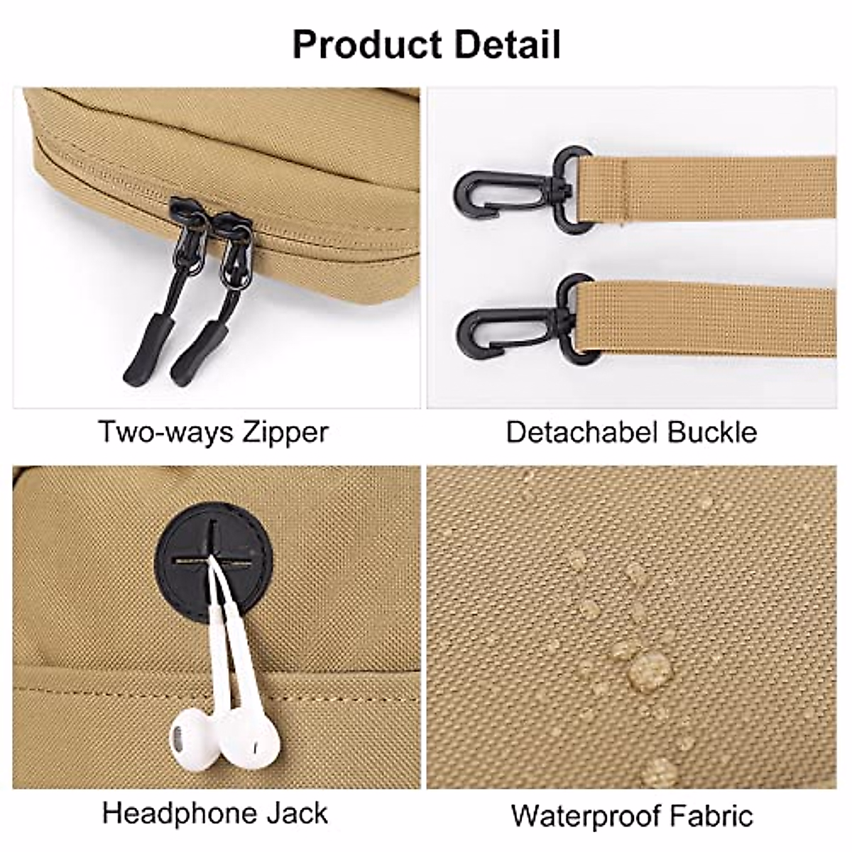 PAUBACK Khaki Man Purse Small Crossbody Bag for Mens, Travel Passport Wallet Bag for Men for Cell Phone, Small Neck Pouch Side Shoulder Bag for Men, Man Crossbody Handbag Purse Satchel Bags